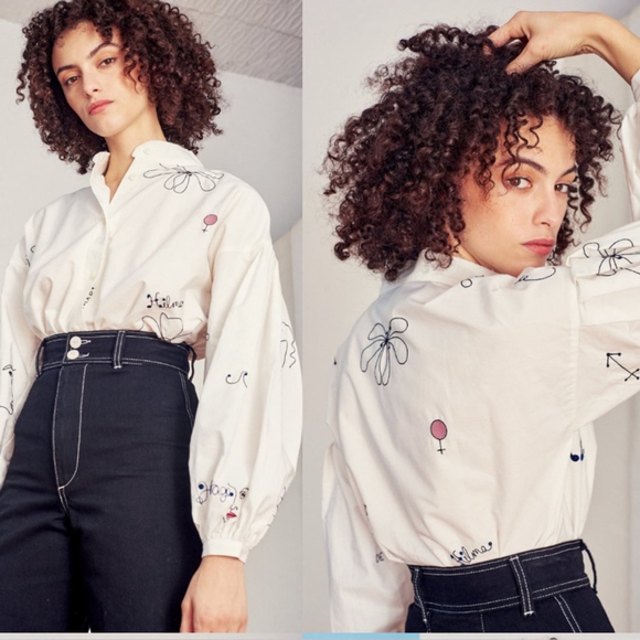 Mr. Larkin | Tops | Mr Larkin Poppy Hilmaembroidery Shirt Floral ...